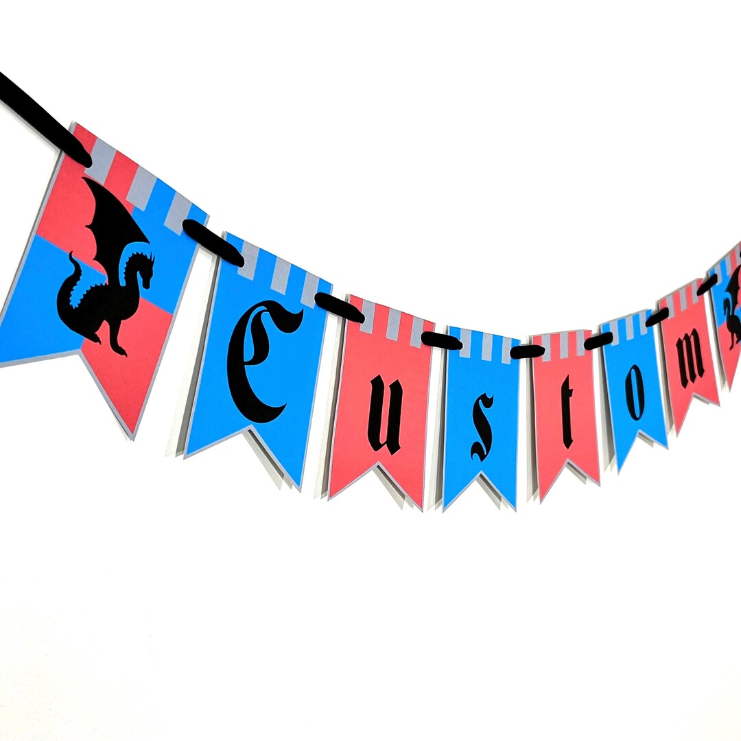 Medieval Red/blue Party Banner - Etsy