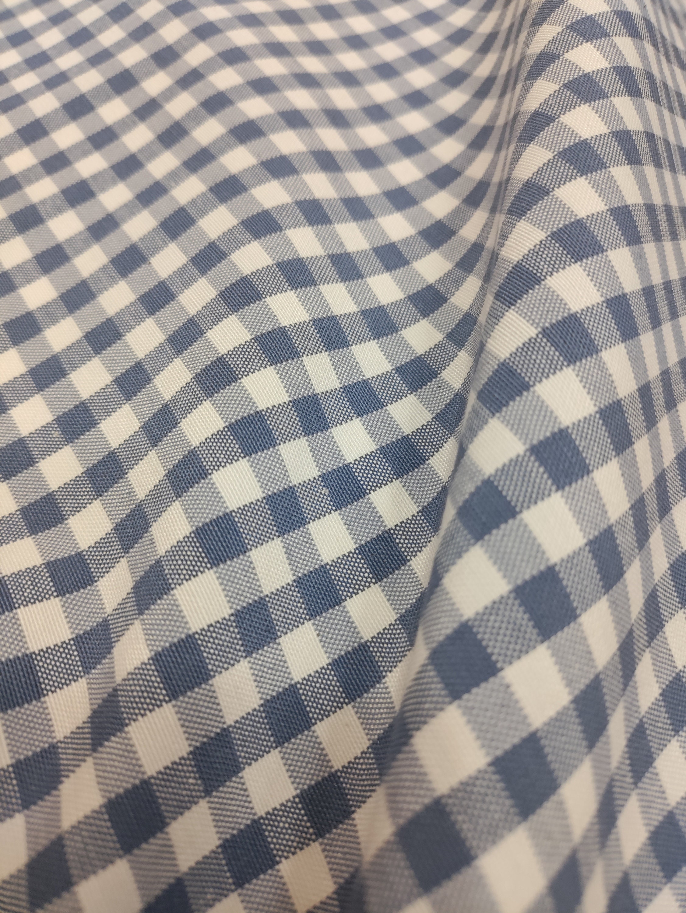 Blue Gingham Small Checked Fabric Fabric Sold by the Metre - Etsy UK