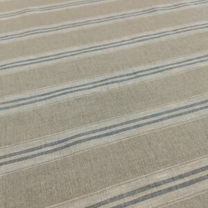 Blue French Stripe Washed Linen Fabric Fabric Sold by the Metre - Etsy