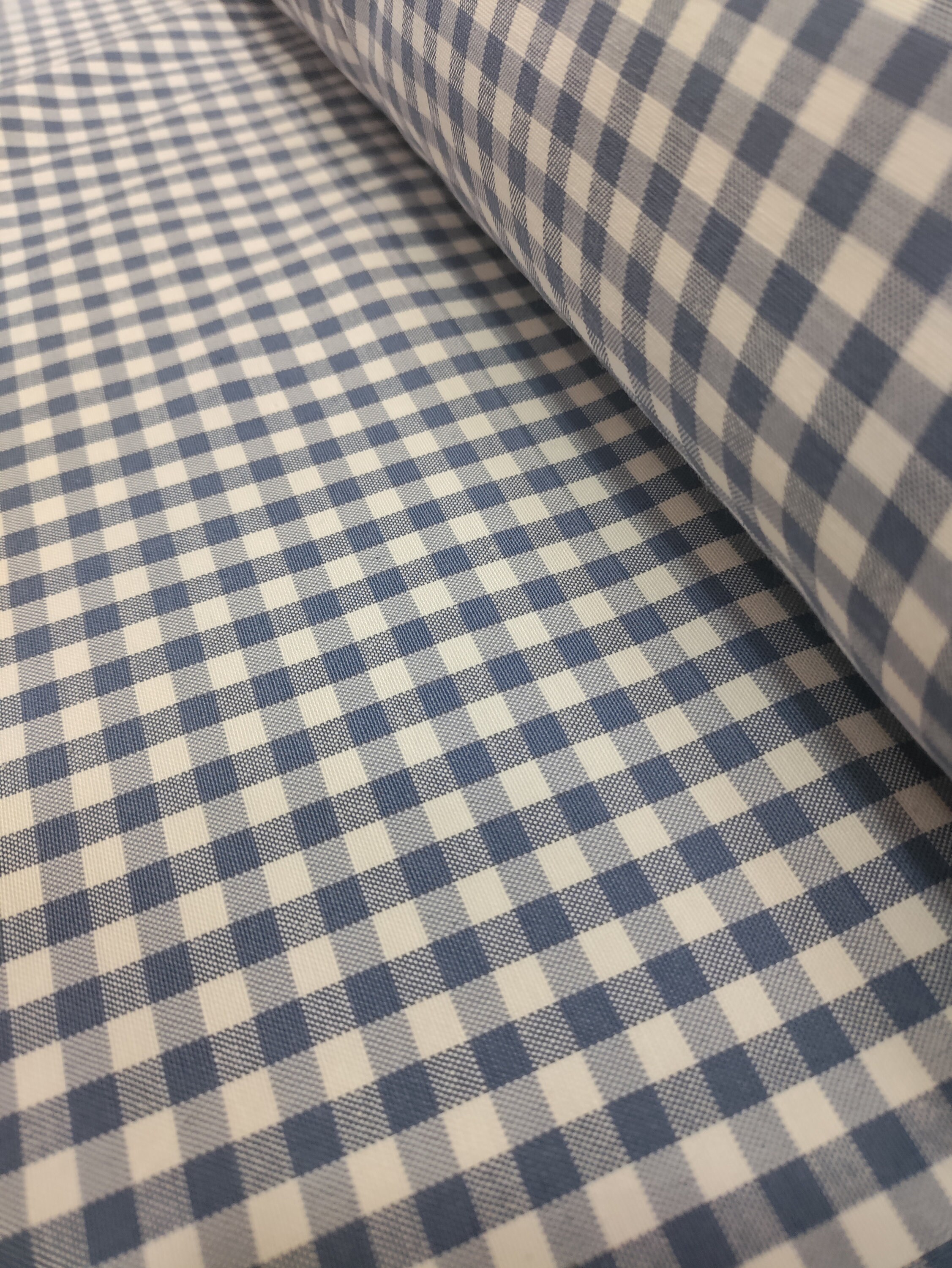 Blue Gingham Small Checked Fabric Fabric Sold by the Metre - Etsy UK