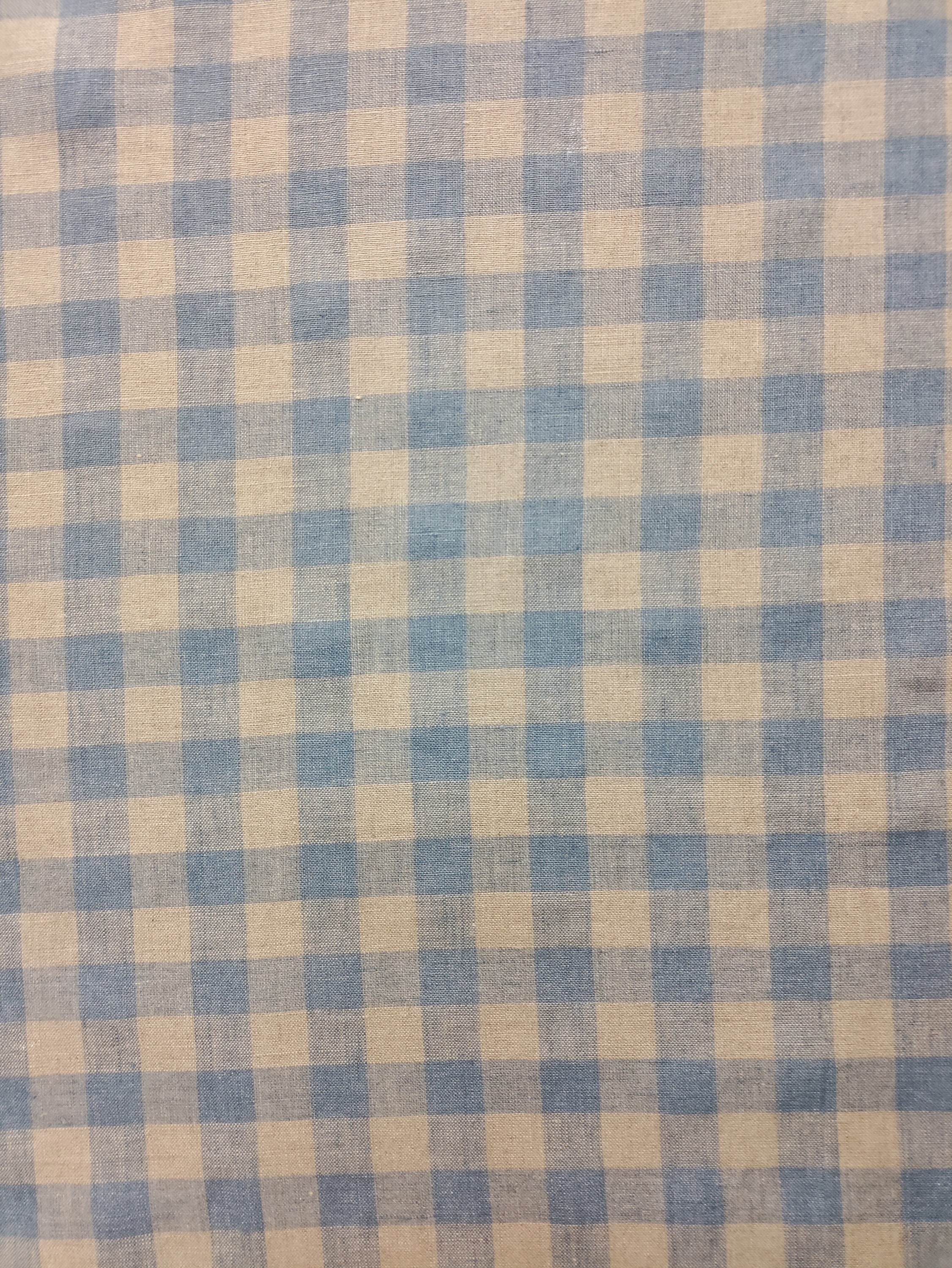 Blue Washed Linen Check Fabric Fabric Sold by the Metre - Etsy UK