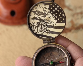 Engraved Compass Army Soldier Gift Patriotic Gifts for Men | Etsy
