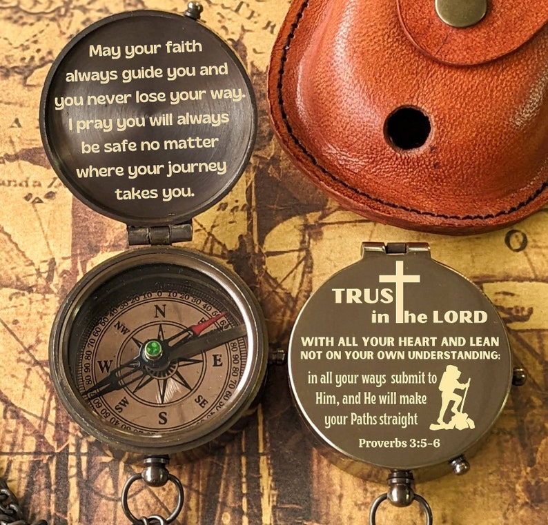Personalized Compass, Baptism Gift Boy, Engraved Compass, Godson ...