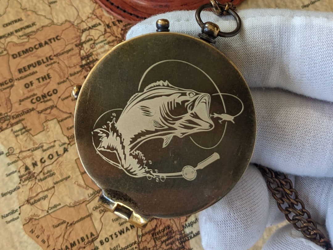 Fishing Gifts for Men, Engraved Compass, Fisherman Gift, Fishing Gifts ...