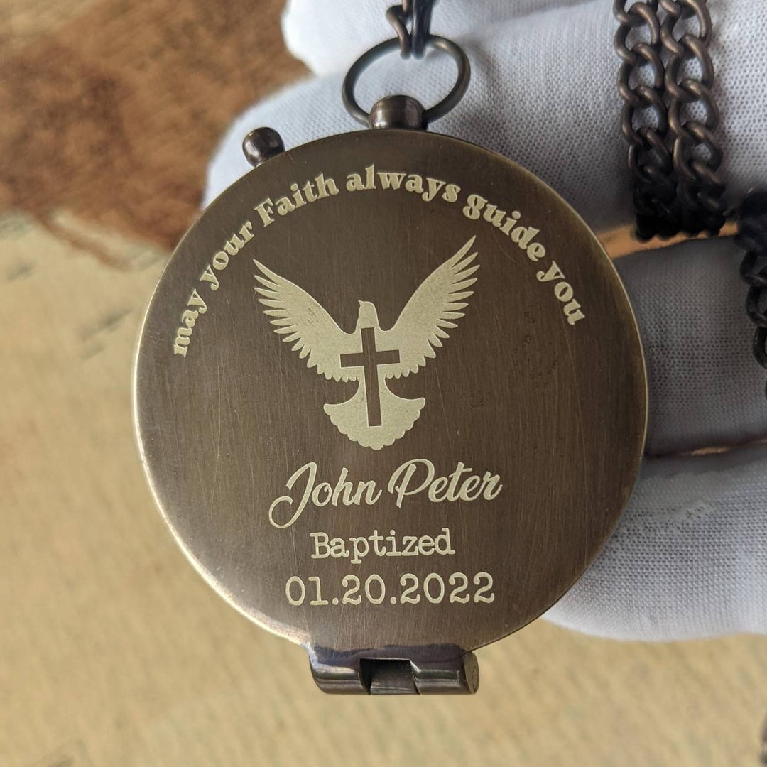Personalized Compass, Baptism Gift Boy, Girl Baptism Gift, Engraved ...