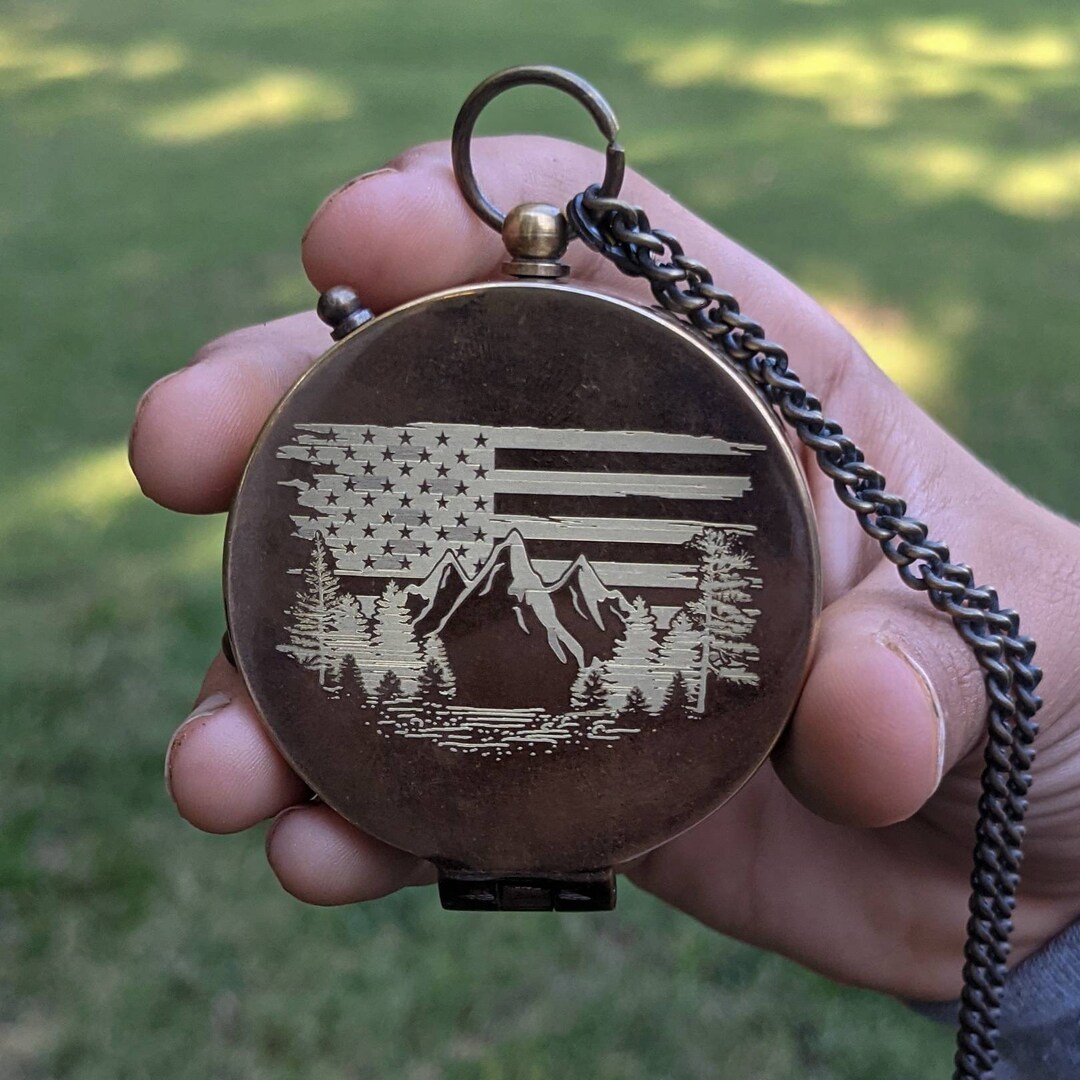 Engraved Compass, Patriotic Gifts, Gifts for Kids, Compass Gift, Hiking ...