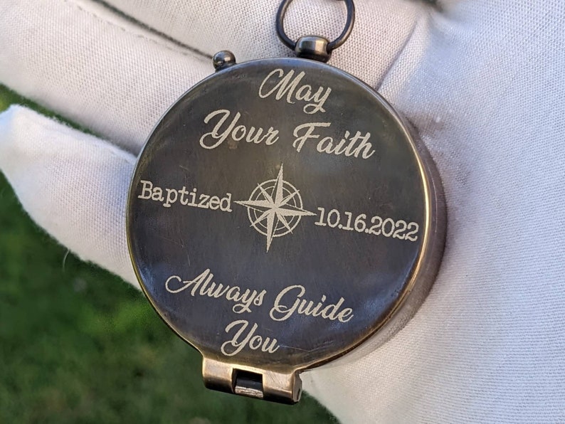 Personalized Compass Baptism Gift Girl Engraved Compass - Etsy