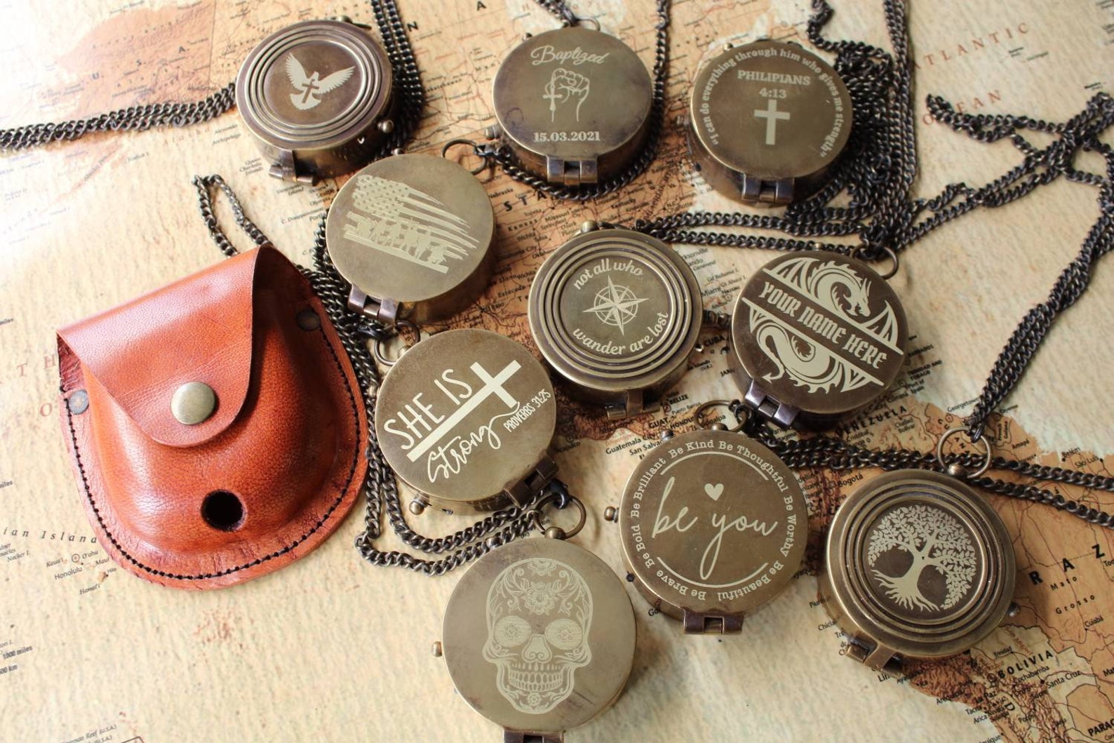 Personalized Compass Baptism Gift Boy Engraved Compass | Etsy