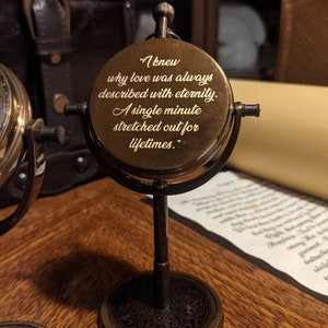 Vintage Table Clock, Handwriting Gift, Personalized Gift for Birthday ...