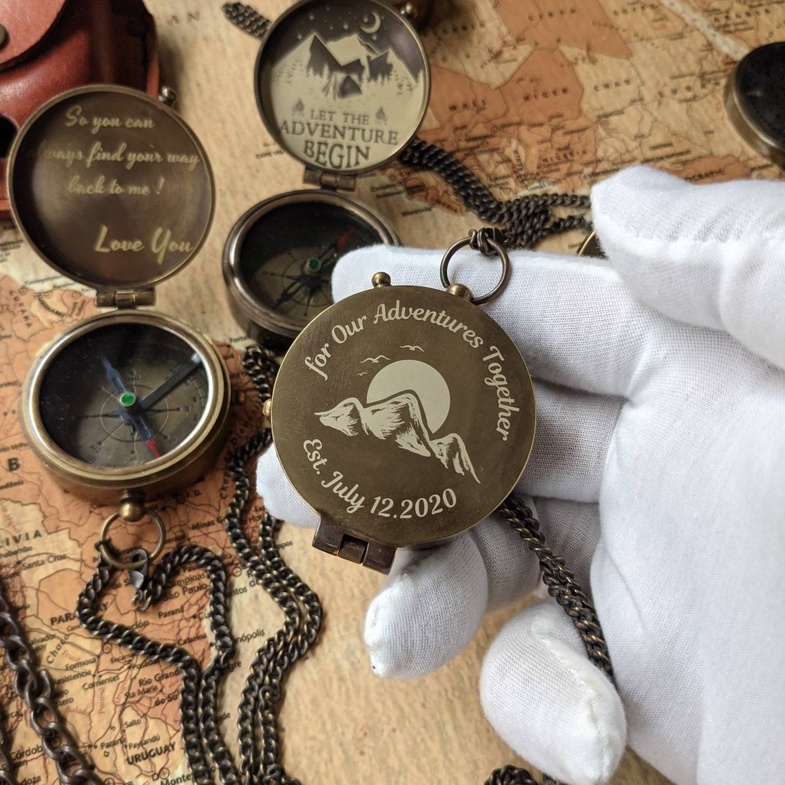 Personalized Compass Baptism Gift Boy Godson Present | Etsy