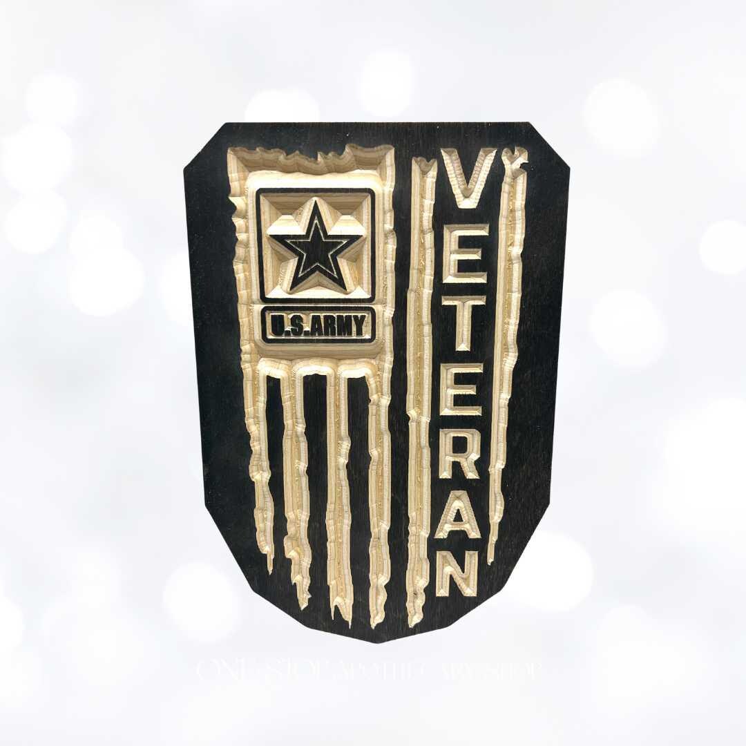 US ARMY VETERAN Shield Military Wood Sign 11 X 7 - Etsy