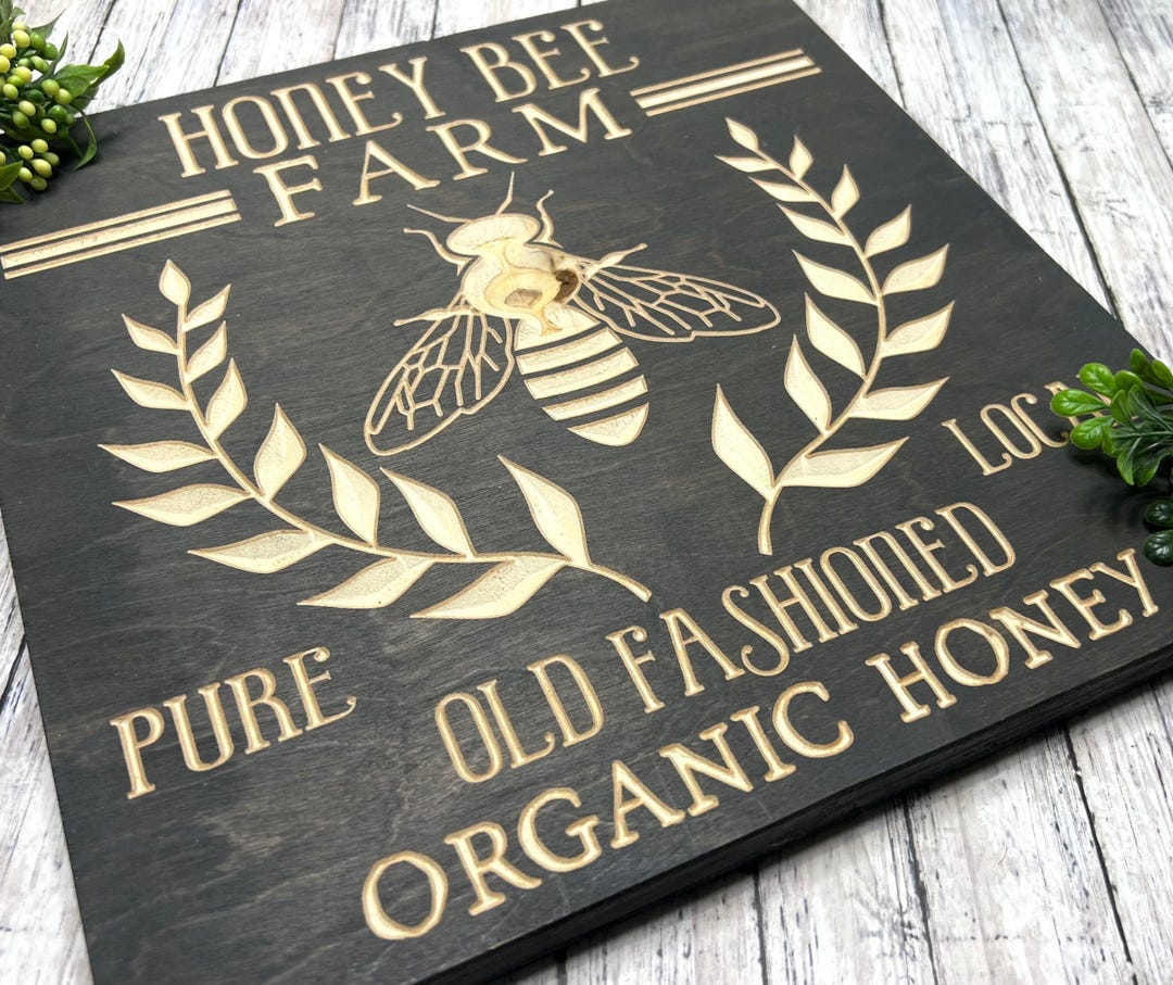HONEY BEE FARM Wood Sign 10x10 - Etsy