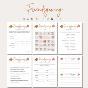 Friendsgiving Game Bundle,i Am Thankful For,thanksgiving Bingo ...