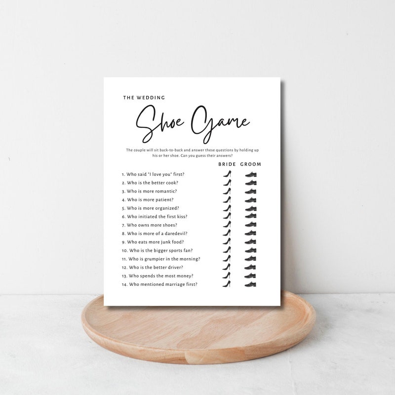 Shoe Game Printed Game - Etsy