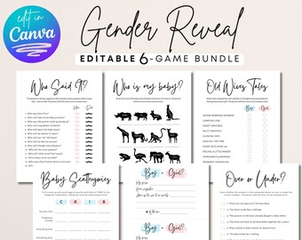 Gender Reveal Games Bundle Gender Reveal Games Gender Reveal - Etsy