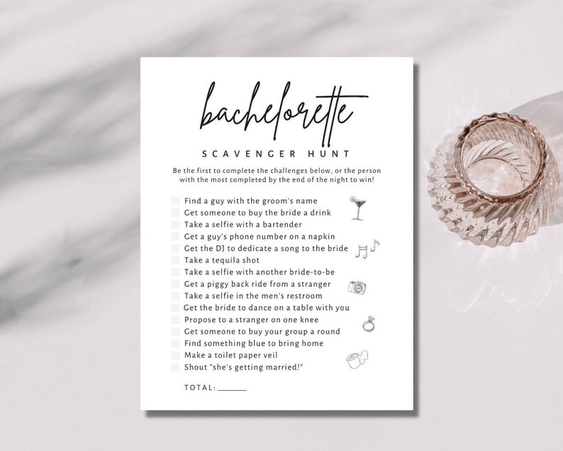 Bachelorette Party Game Printable Scavenger Hunt Bach - Etsy