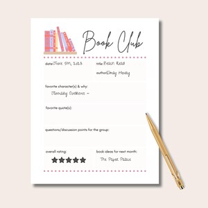 Printable Book Club Kit, Bookclub Guide Questions, Book Club Topics ...