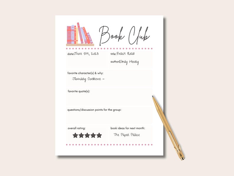 Printable Book Club Kit, Bookclub Guide Questions, Book Club Topics ...