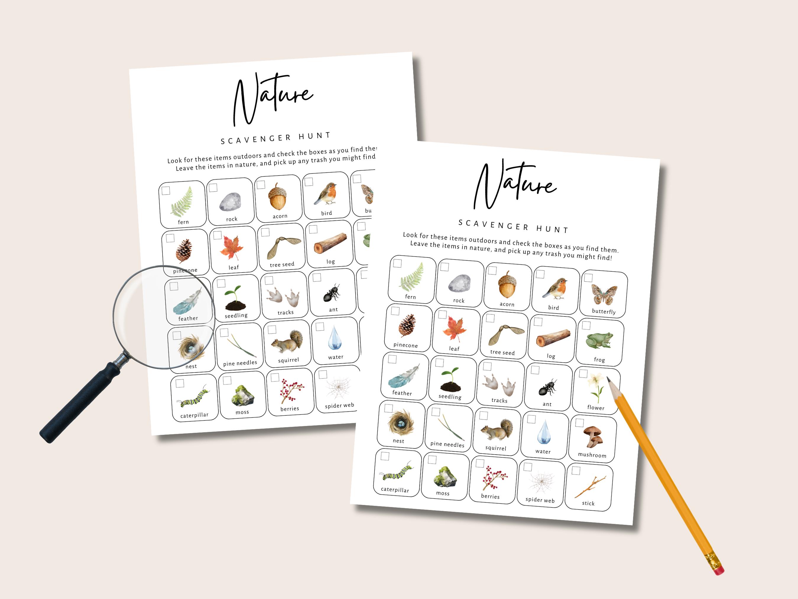 Nature Scavenger Hunt: Kids Outdoor Activity (printable PDF) - Etsy