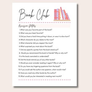 Printable Book Club Kit, Bookclub Guide Questions, Book Club Topics ...