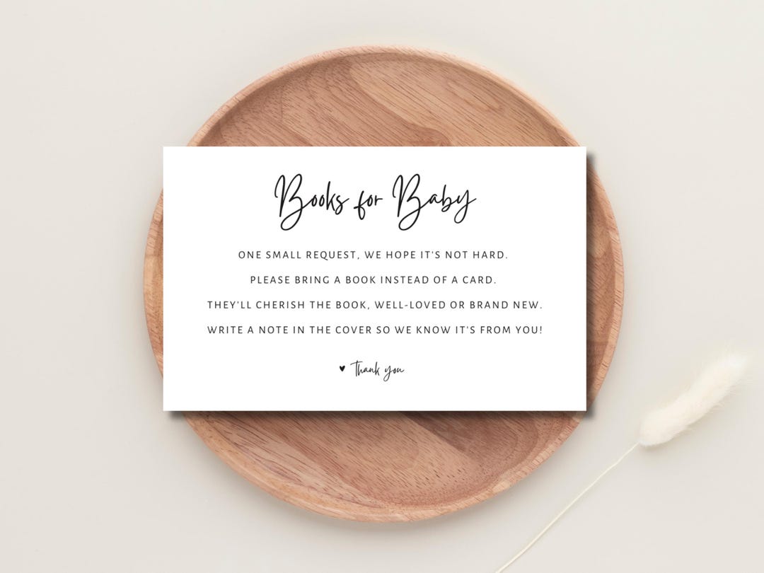 Printable Books for Baby Invitation Insert, Baby Shower Book Request ...