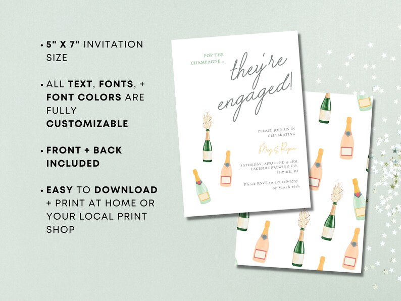 Editable Engagement Party Invitation Printable Evite Invite Engagement ...