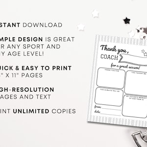 Coach Wertschätzung Danke | Druckbar | Danke Coach | Hinweis-Karte ...