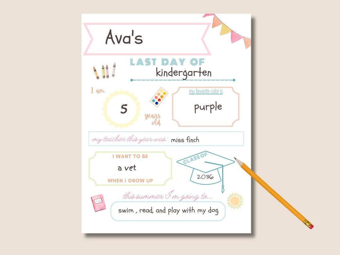 Printable Last Day of School Sign Template School Year Review - Etsy