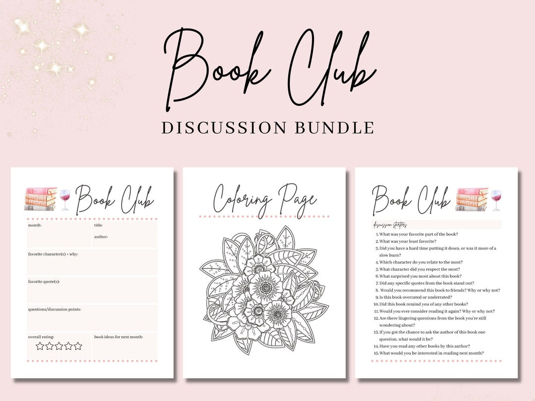 Book Club Printable Bundle,book Review Questions,discussion Starters ...