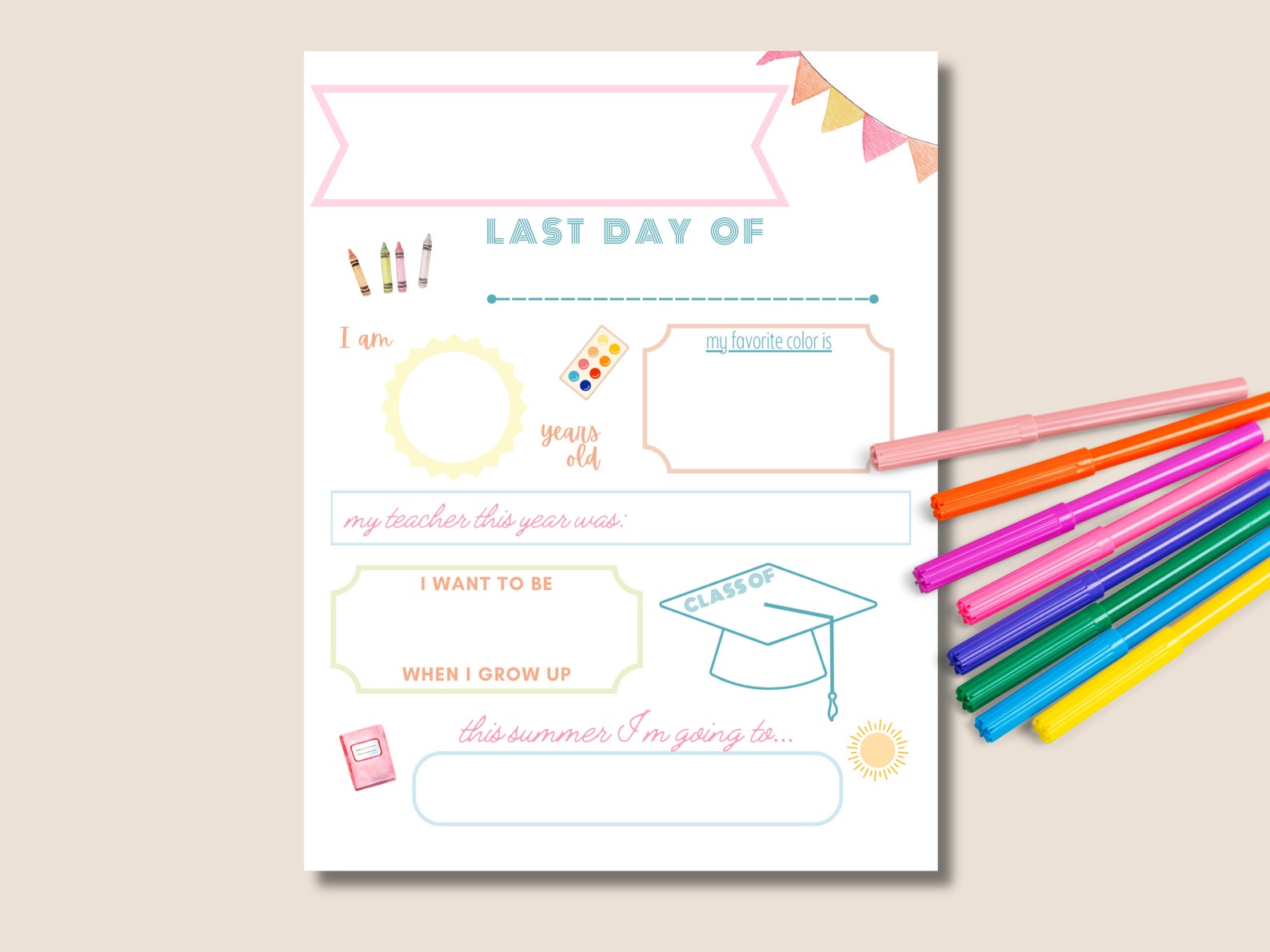 Printable Last Day of School Sign Template School Year Review - Etsy