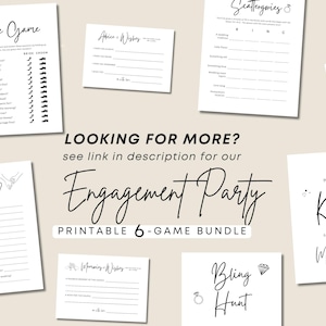 Minimalist Engagement Party Printable Game,advice and Wishes Cards ...