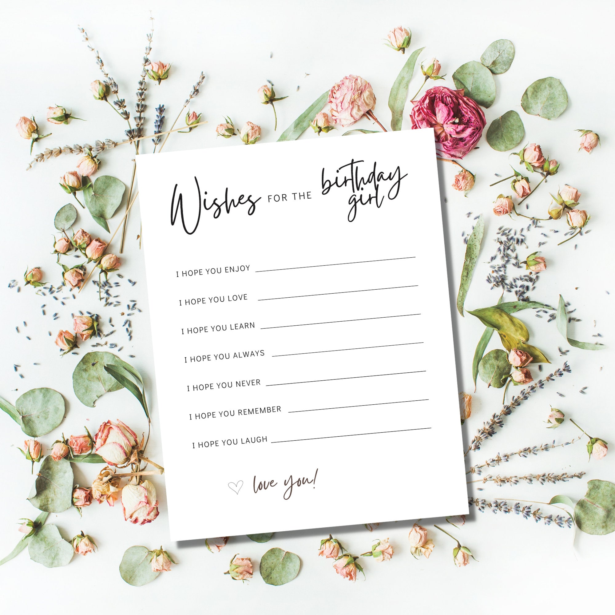 Birthday Games for Her Girl Printable Party Adult Wishes 30th 40th 50th ...