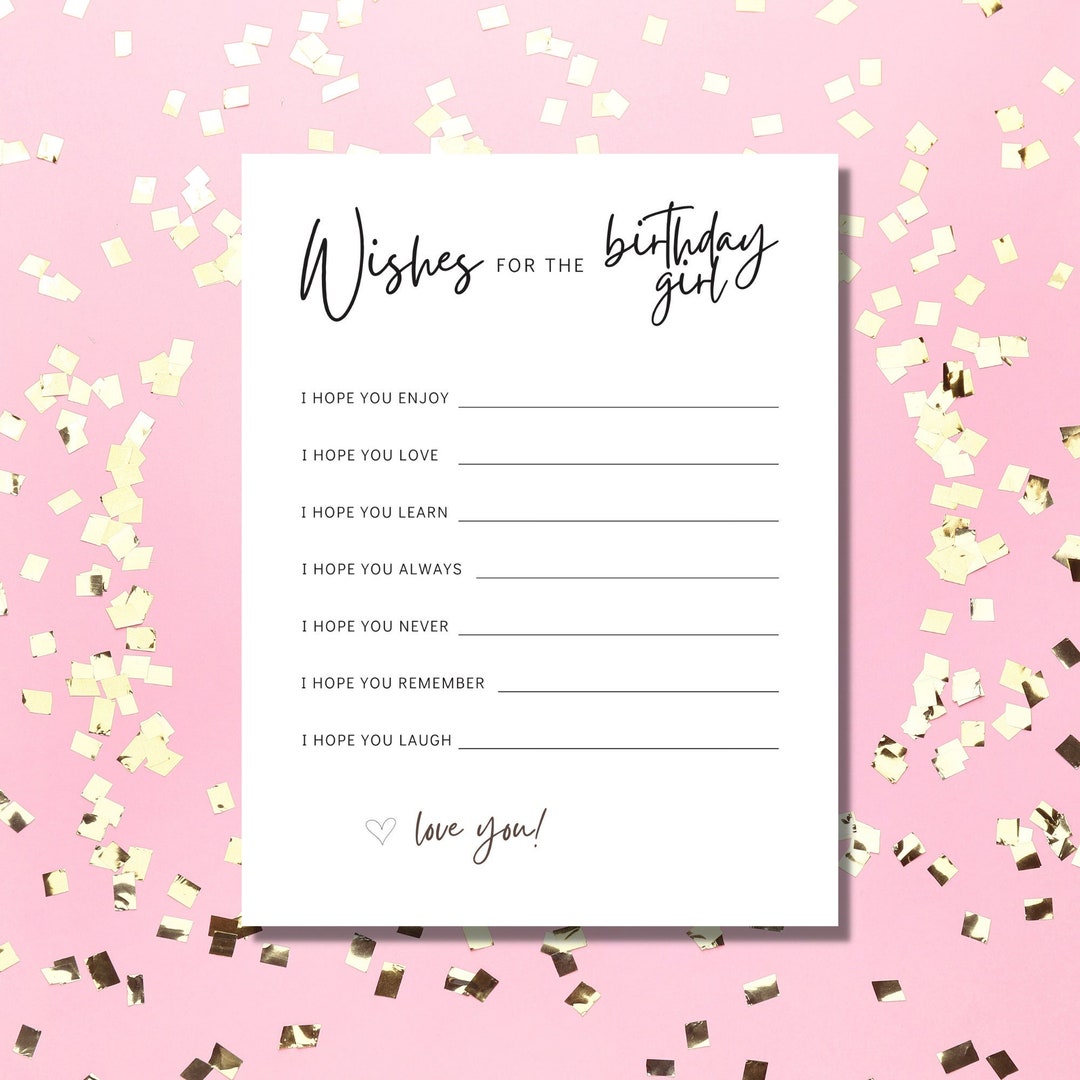 Birthday Games for Her Girl Printable Party Adult Wishes 30th 40th 50th ...