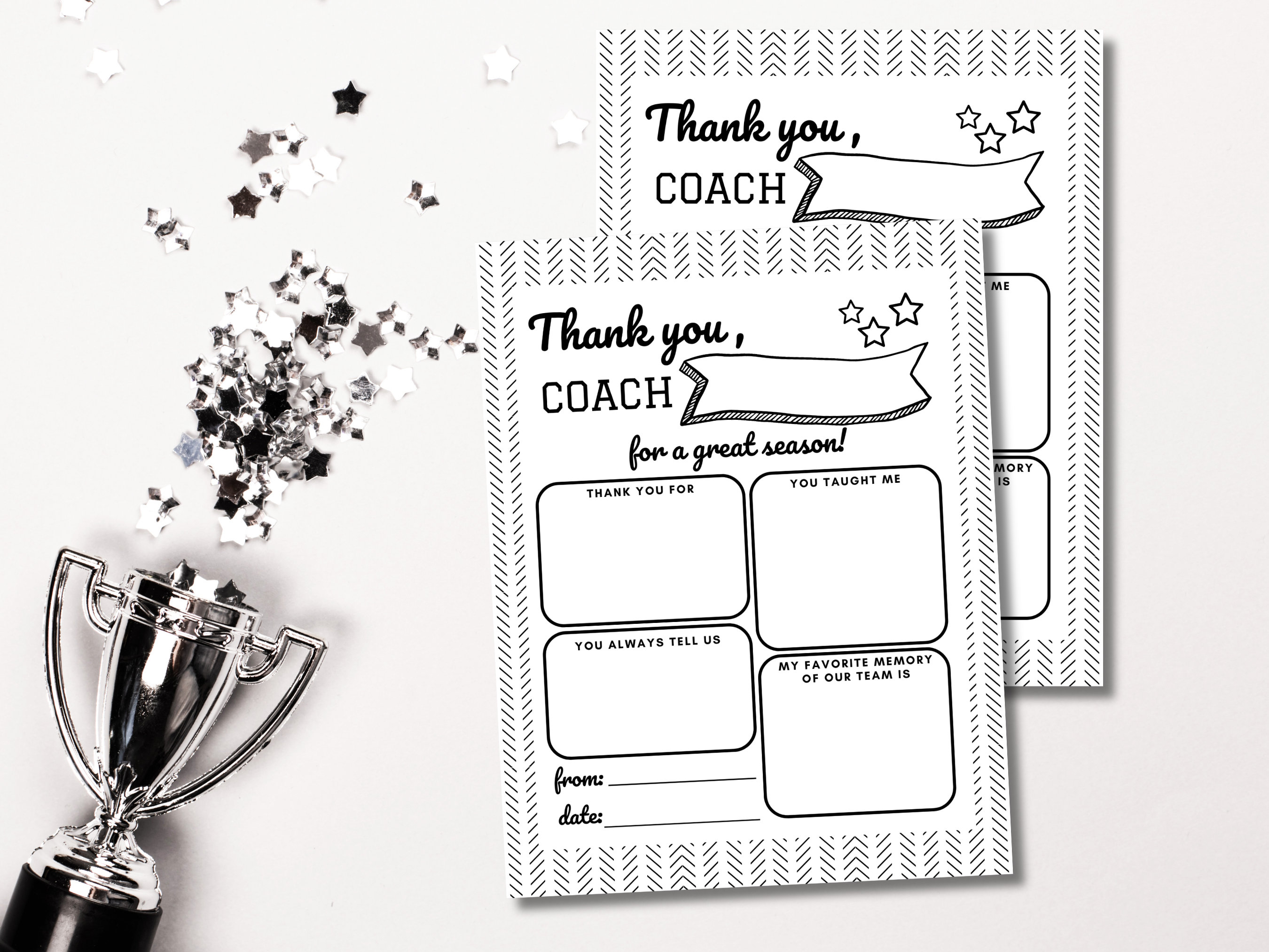 Coach Appreciation Thank You Printable Thanks Coach Note Card Instant ...