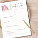 Printable Book Club Review Sheet: Discussion Questions (instant ...
