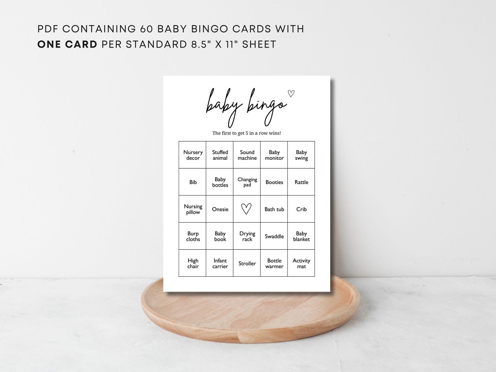 60 Prefilled Baby Shower Bingo Cards, Printable Baby Bingo Game, Unique ...