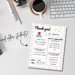Teacher Appreciation Printable | Thank You Note | Card | Teacher ...