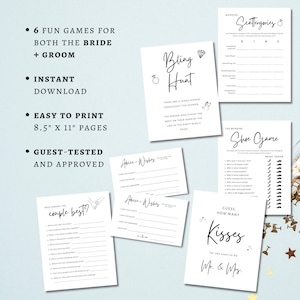 Minimalist Engagement Party Games Printable Bundle | Proposal Pack ...