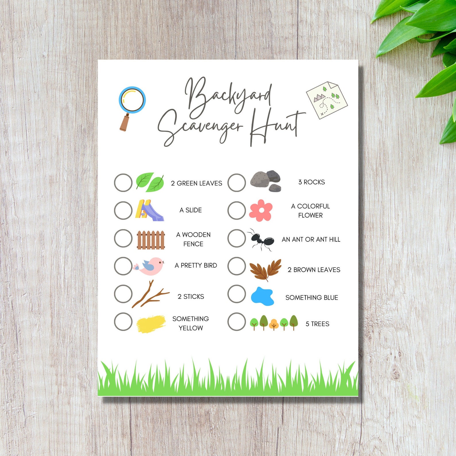 Backyard Scavenger Hunt Game Kids Summer Printable Outdoor Treasure ...