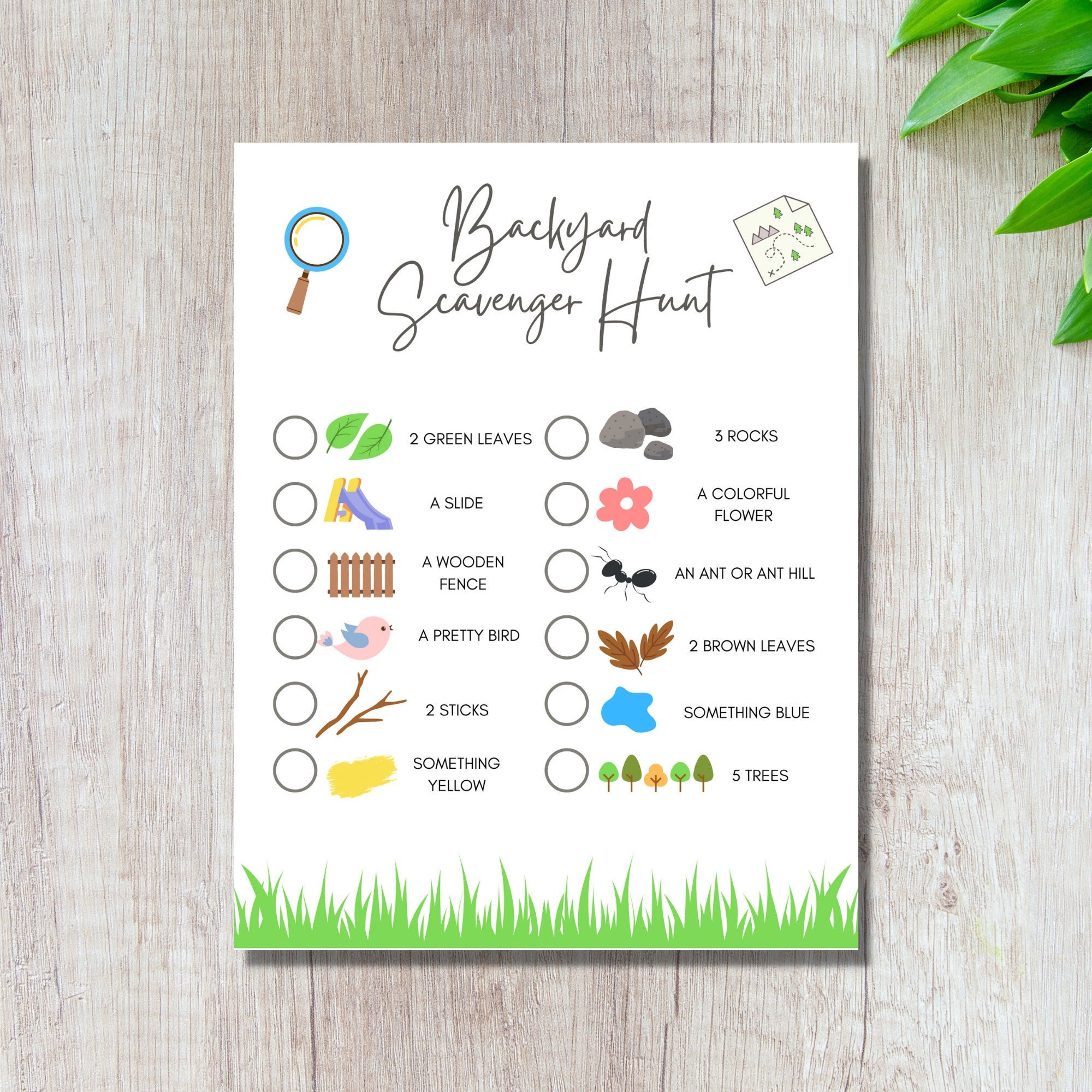 Backyard Scavenger Hunt Game Kids Summer Printable Outdoor Treasure ...