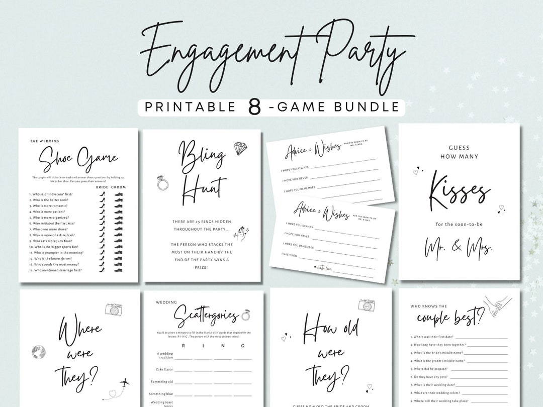 Engagement Party Printable Games Bundle Decorations Ideas - Etsy