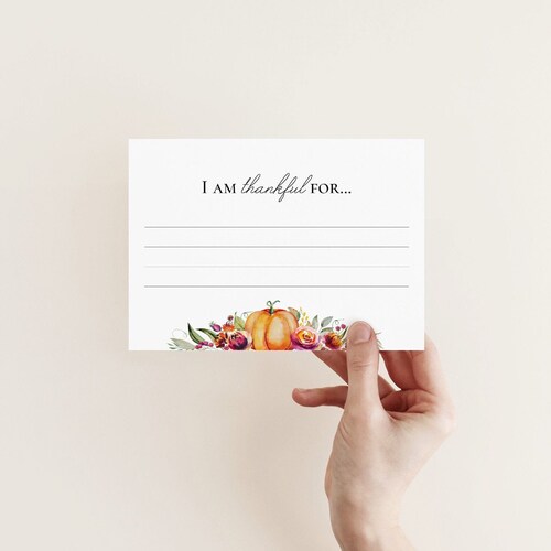 I Am Thankful for Cards Printable Thanksgiving Gratitude - Etsy