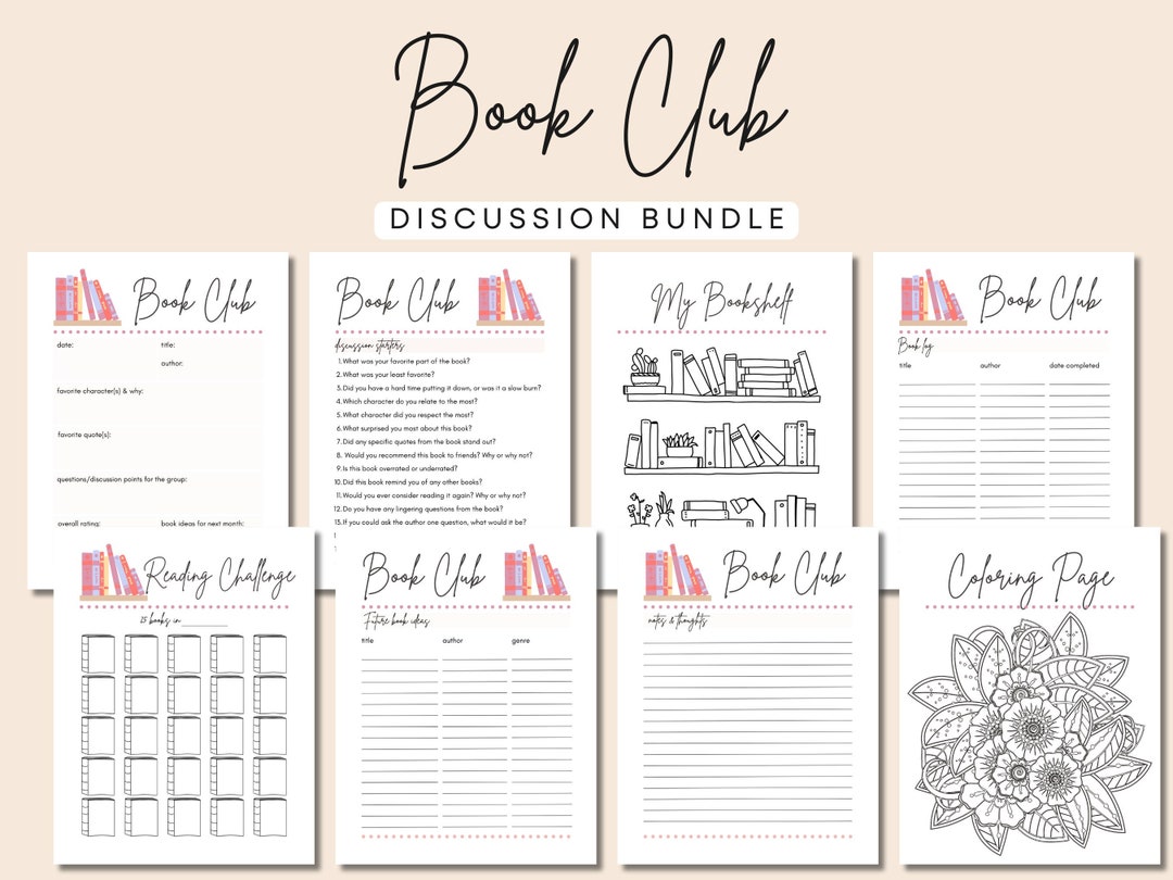 Book Club Discussion Bundle | Printable Book Review Questions | Journal ...