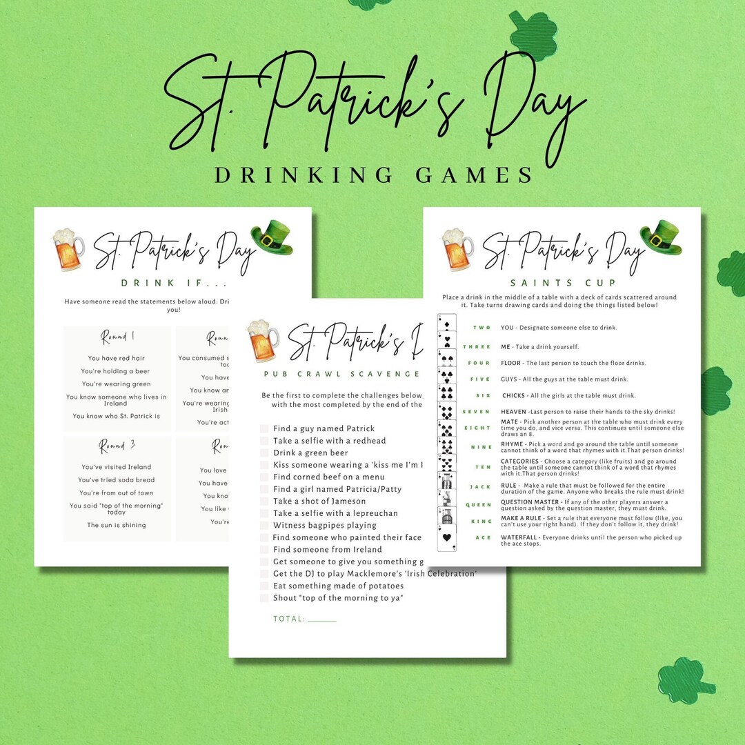 St Patricks Day Adult Games,drinking Games,st Patricks Day Games,st ...