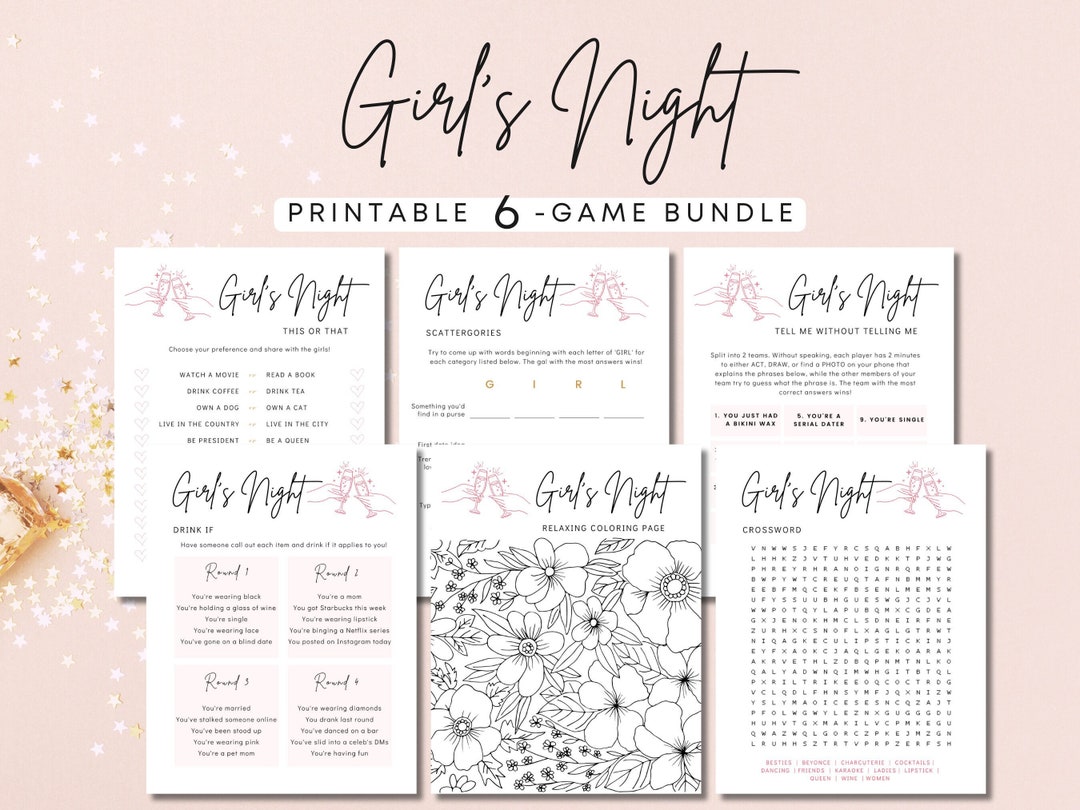 Printable Girls Night Game Ladies Night Activity Bundle Women Party ...