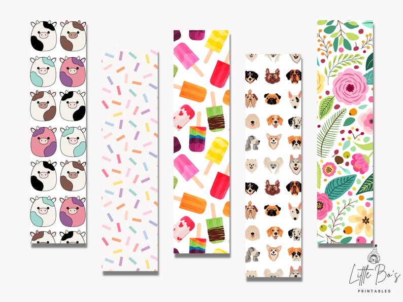 Printable Bookmark Bundle Print Book Mark Teen Teenage Girl Reading ...