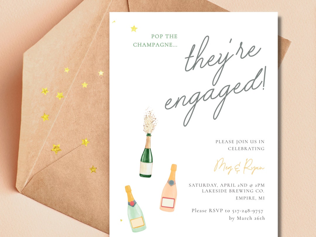 Editable Engagement Party Invitation Printable Evite Invite Engagement ...