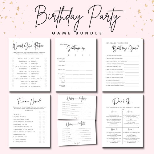 Birthday Games for Her Girl Printable Party Adult Wishes 30th - Etsy