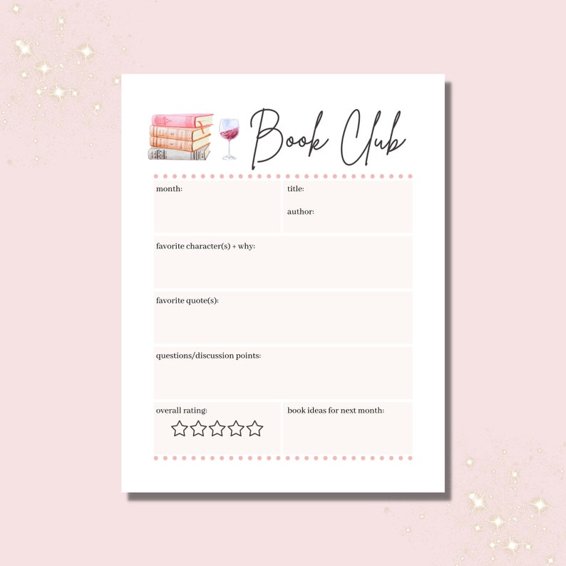 Book Club Printable Bundlebook Review Questionsdiscussion - Etsy