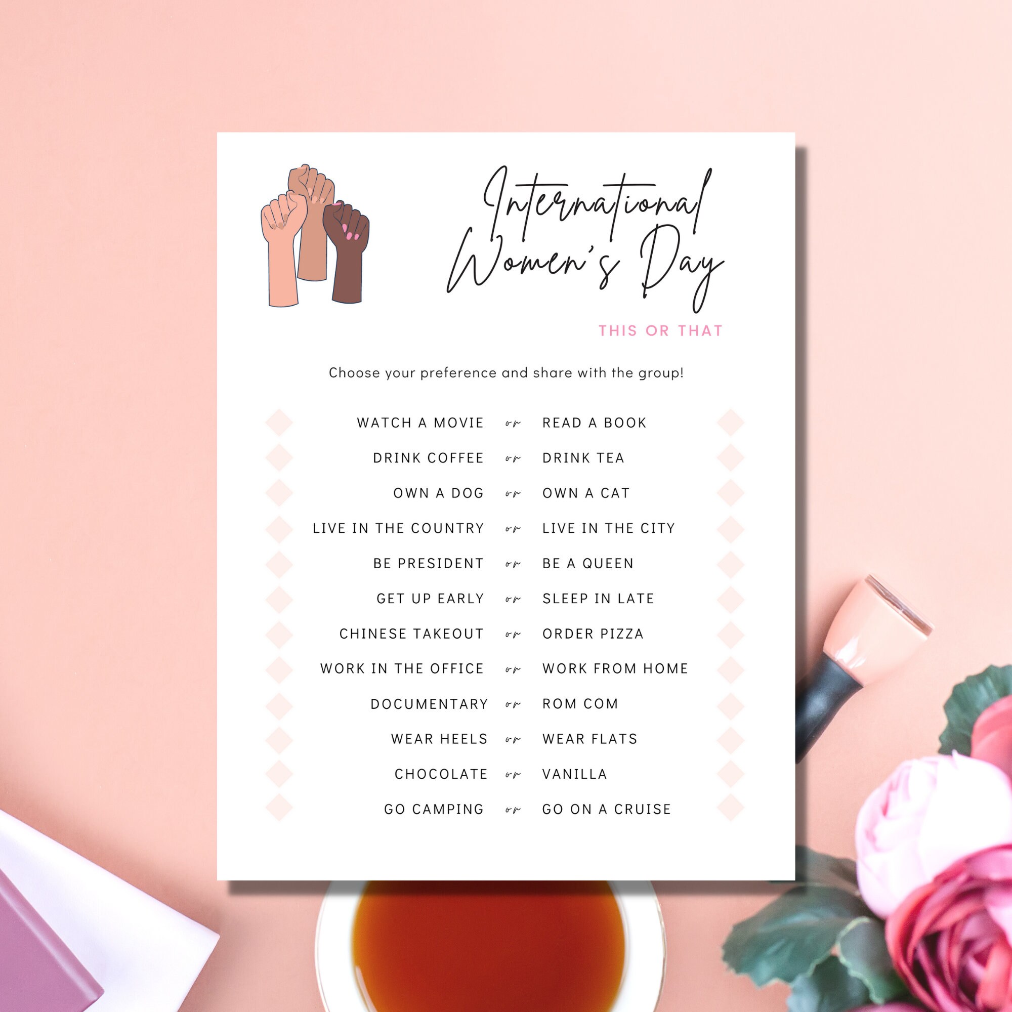 Printable International Women's Day Games,womens Day Party,activity ...